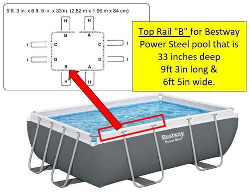 Bestway P05403 Top Rail "B" for 33 inch deep Power Steel Frame Pools | eBay