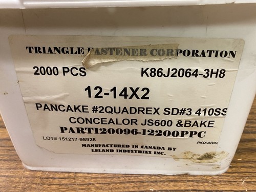 TRIANGLE FASTENERS,12-14X2,2 INCH PAN SELF DRILLING SCREWS SD#3 410SS ...