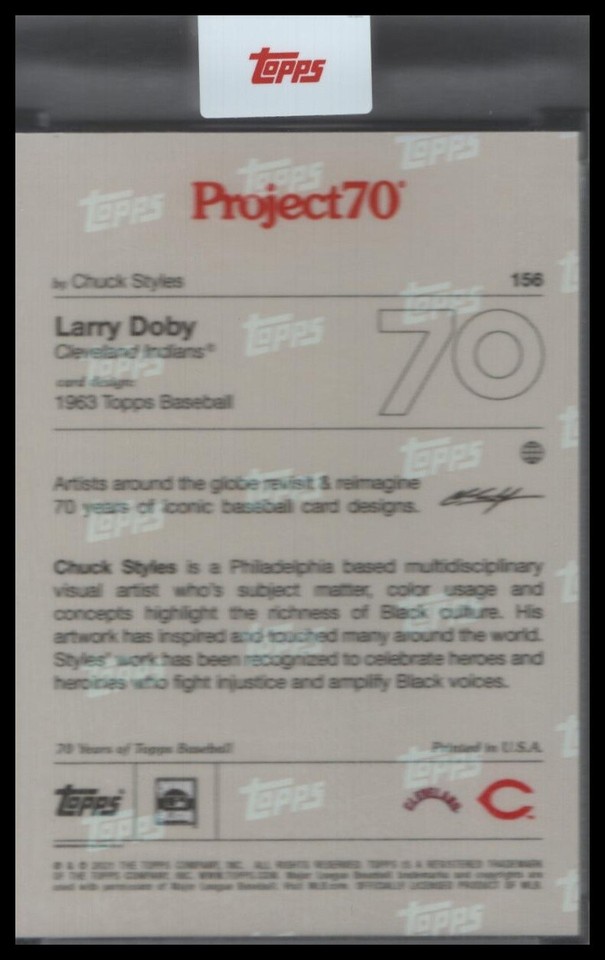2021-22 Topps Project70 #156 Larry Doby Cleveland Indians Chuck Styles ...
