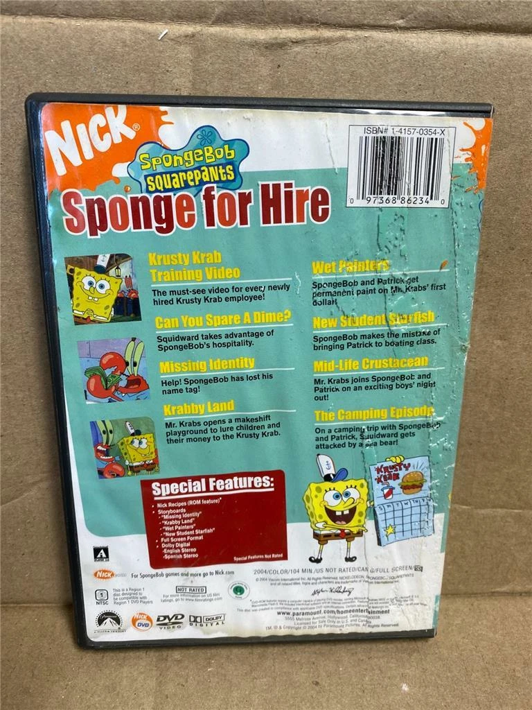 Spongebob Sponge For Hire Dvd