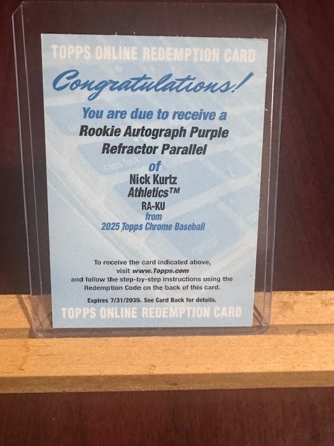 Nick Kurtz Topps chrome rookie auto purple refractor parallel ...