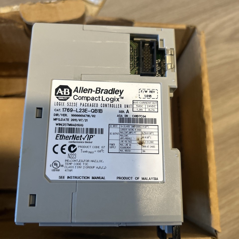 Allen Bradley Compactlogix L23E Packaged Controller Unit 1769-L23E-QB1B ...