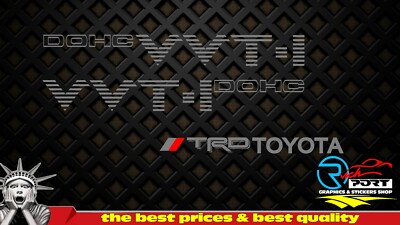 TOYOTA VVT-I DOHC ,TRD VINYL DECALS STICKERS SET ,COLOR SILVER GREY | eBay