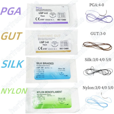 Absorbable Dental Oral Surgical Suture PGA GUT Nylon Silk Natural ...