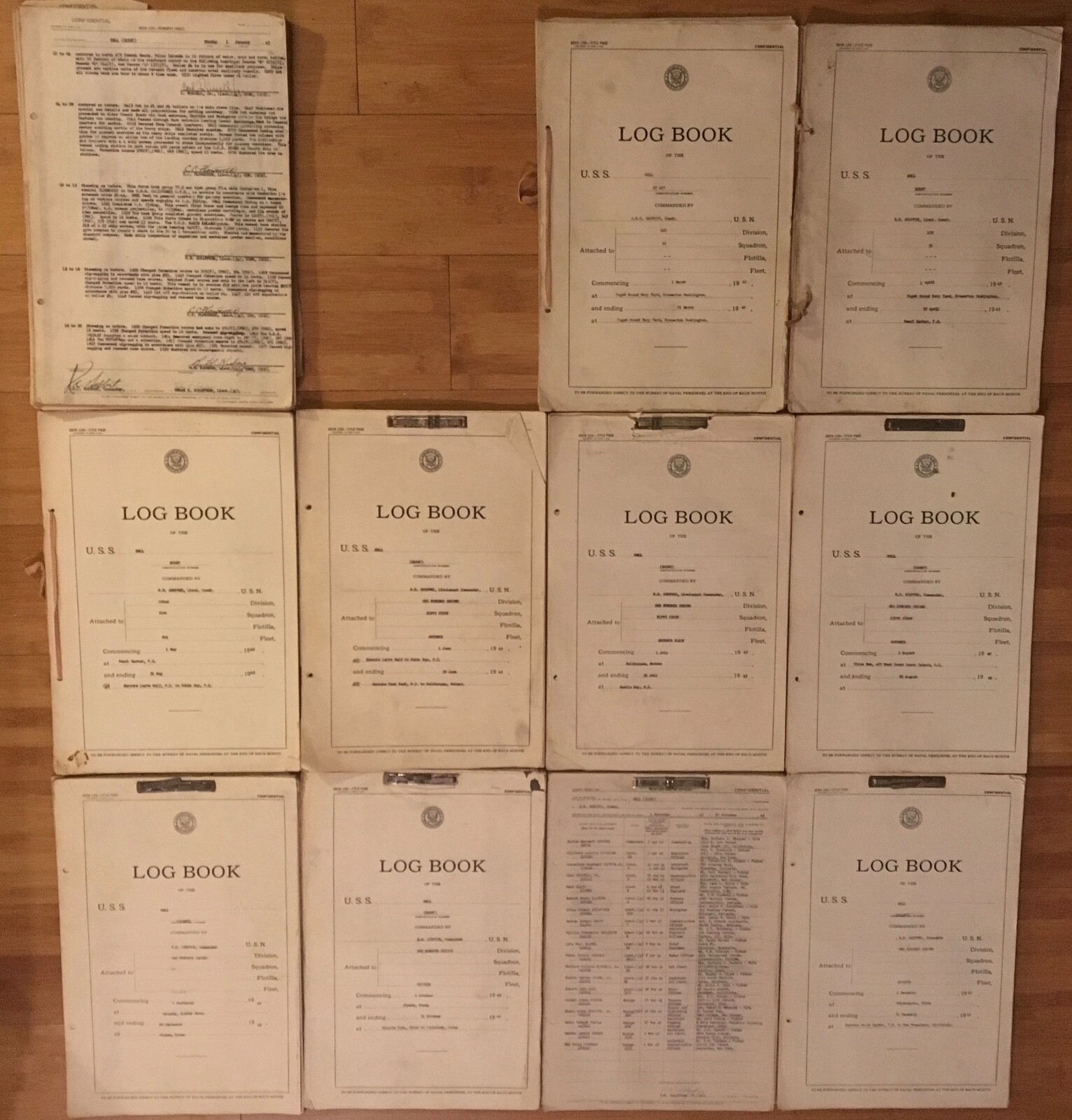 Authentic Navy Deck Log of the USS Bell DD587, Jan 1945-December 1945 ...