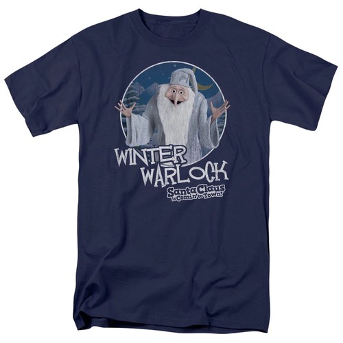 Santa Claus Is Comin To Town Winter Warlock Mens T Shirt Navy ...