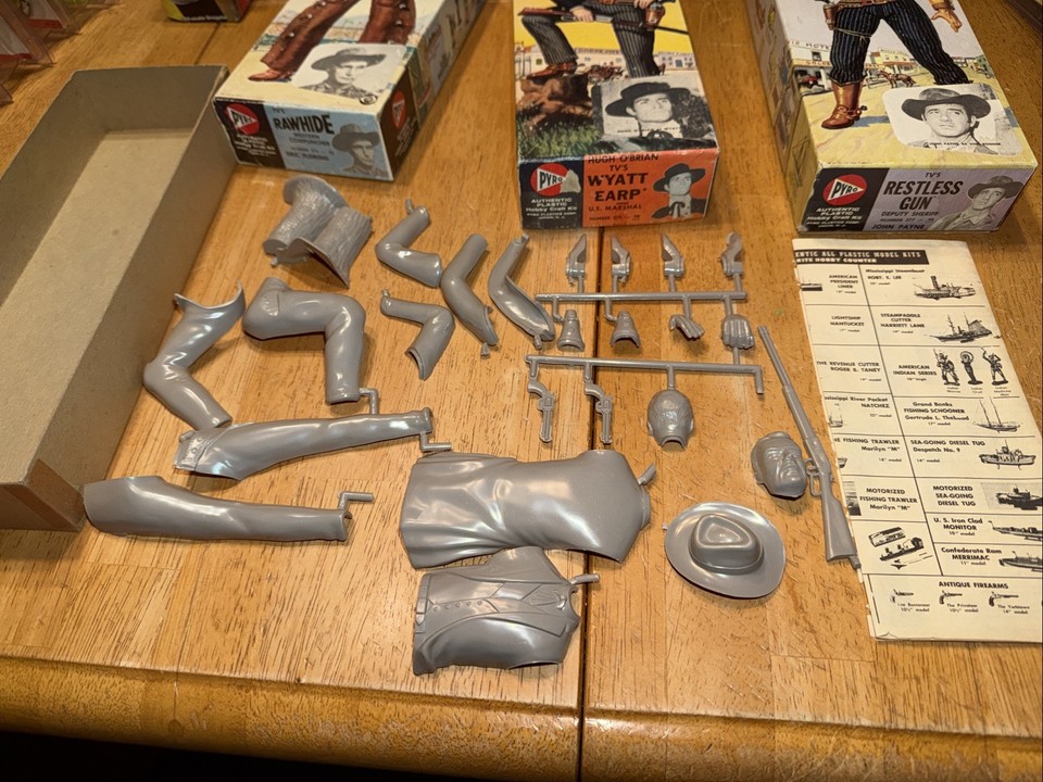 ORIGINAL PYRO TV'S WYATT EARP MODEL KIT 278-98 COMPLETE UNBUILT HUGH ...