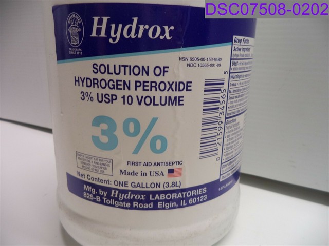 1 Gallon Hydrox Hydrogen Peroxide 3% USP 10 Volume A0013 | eBay
