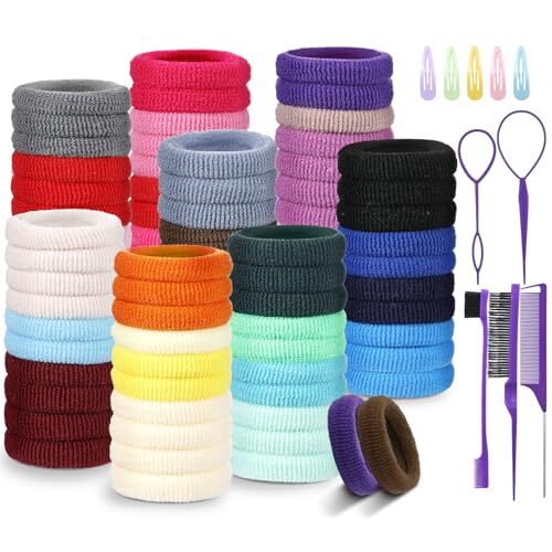 300 Pcs Baby Hair Tiess Cotton Toddler Hair Ties with 15 Hair 30 Color ...