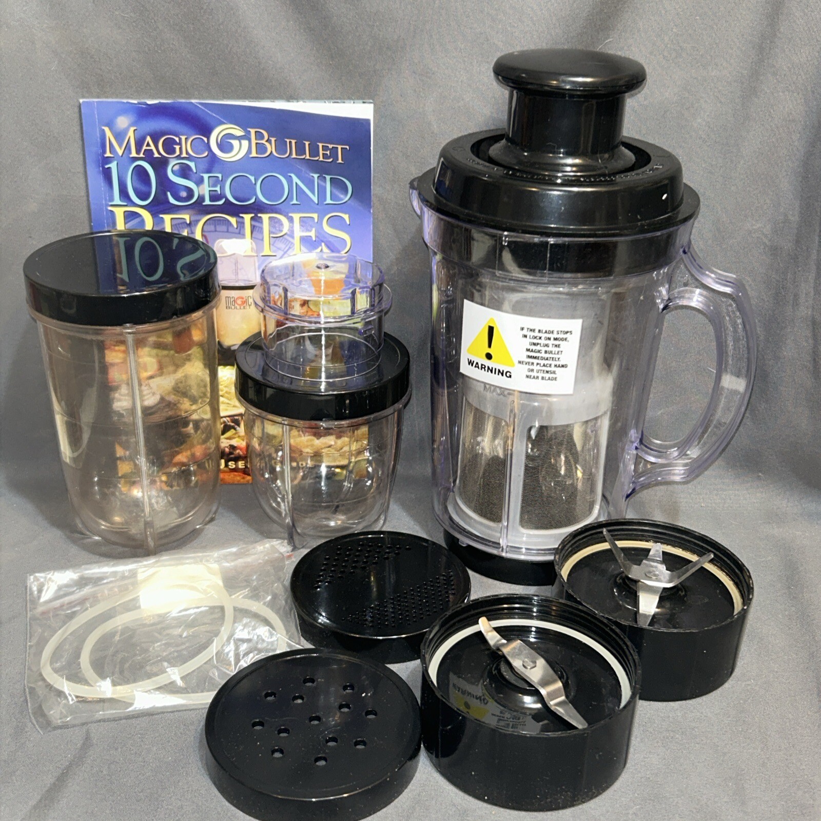 Magic Bullet Blender Mugs Cups Caps Blades Rings Recipe Book ...