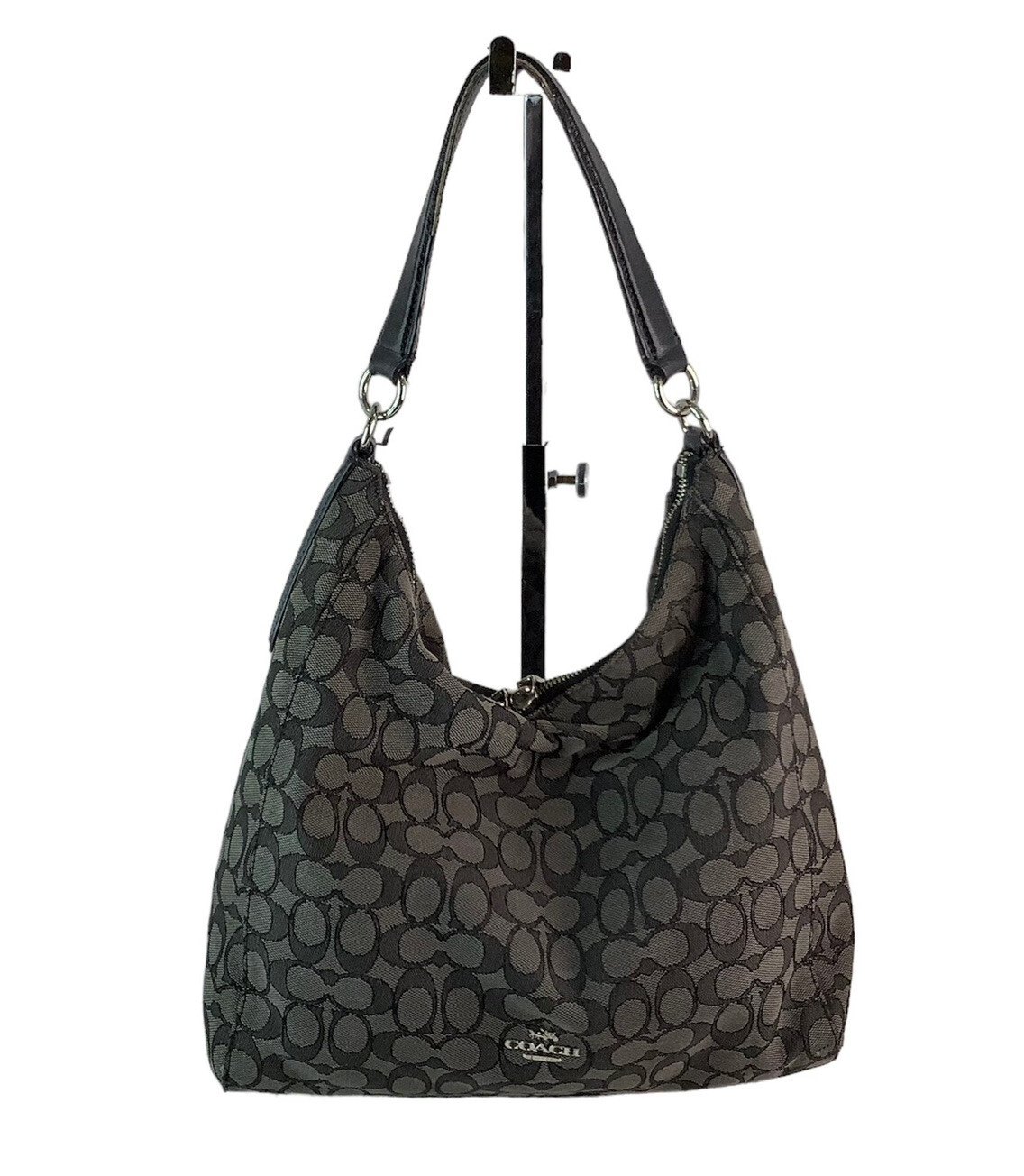 Coach Black Signature Canvas and Leather Celeste Hobo… - Gem