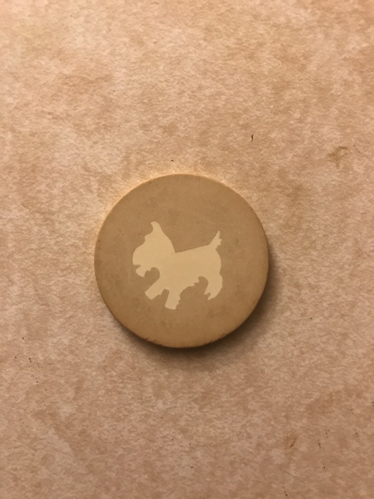 White Scotty Dog Early 1900s Clay Poker Chip Vintage Rare | eBay