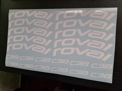 Stickers Decals fit for wheelset Roval C38. Rainbow chrome, chrome ...