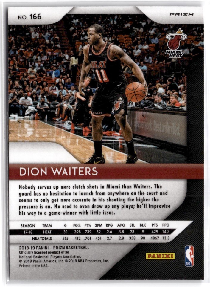 Dion Waters 2018-19 Red White & Blue Prizm #166 | eBay