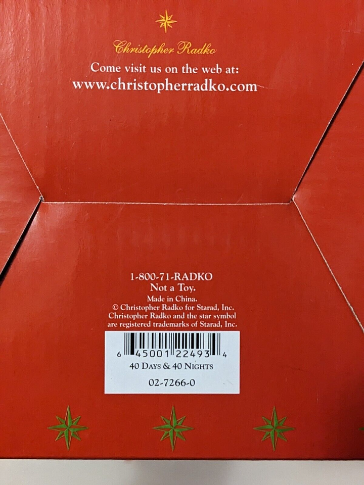 Christopher Radko Ornament 40 Days & 40 Nights AS IS in Original Box ...