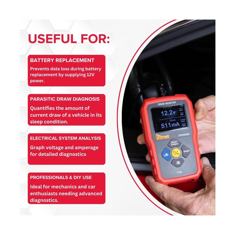 Power Probe PPDRAW Automotive Battery Voltage and Parasitic Draw ...