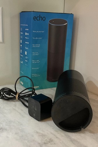 Amazon Echo 1st Generation Black Wireless Alexa-Enabled Smart Speaker ...