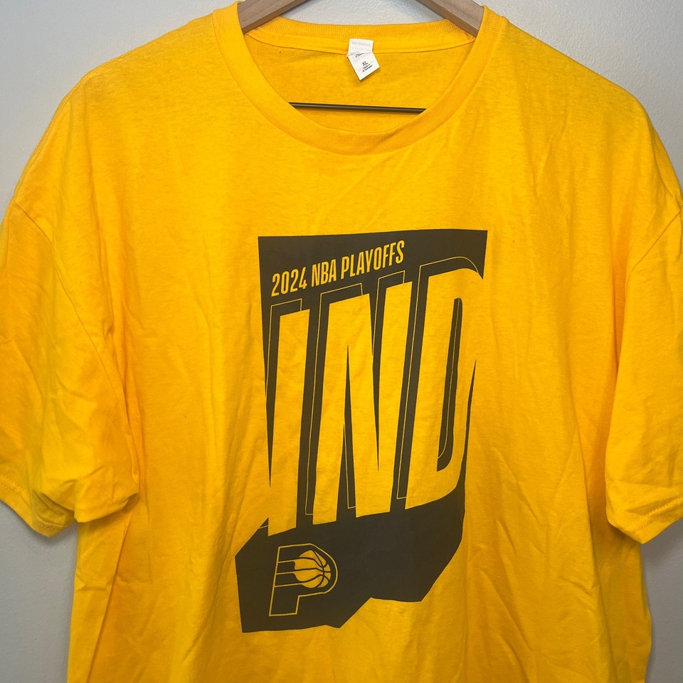 Fruit of the Loom Indiana Pacers 2024 NBA Playoffs T-shirt Gold Size X ...