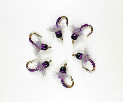 Blindside Midge UV Purple Soft Hackle Nymphs - Premium Trout Fly ...