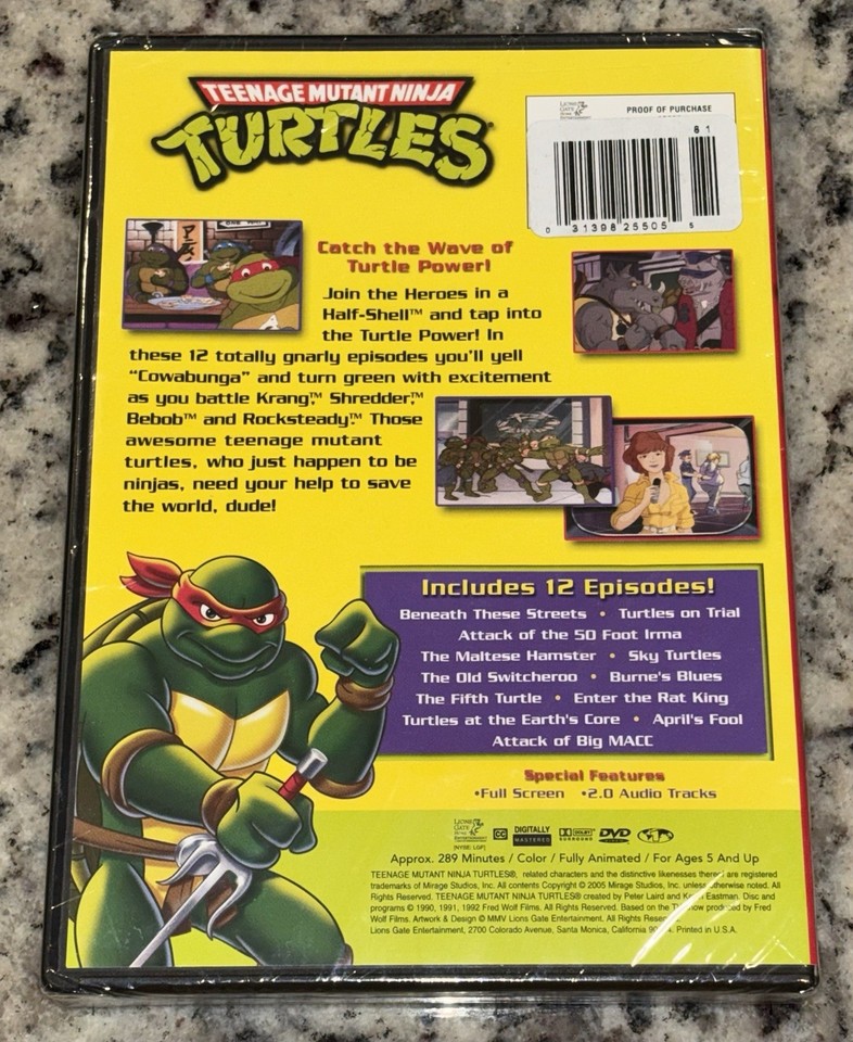 Teenage Mutant Ninja Turtles Vol. 3 - 12 Original Episodes (DVD) New ...