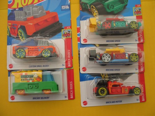 Lot of 5 Hot Wheels Mega Brick moveable parts bricking speed custom ...