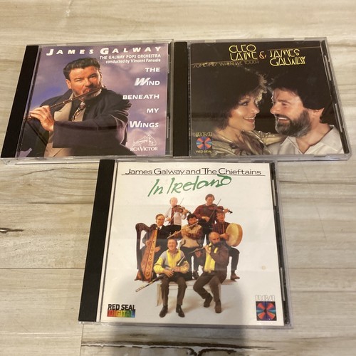 JAMES GALWAY 3 CD LOT WIND BENEATH CHIEFTAINS IRELAND CLEO LAINE WHEN ...