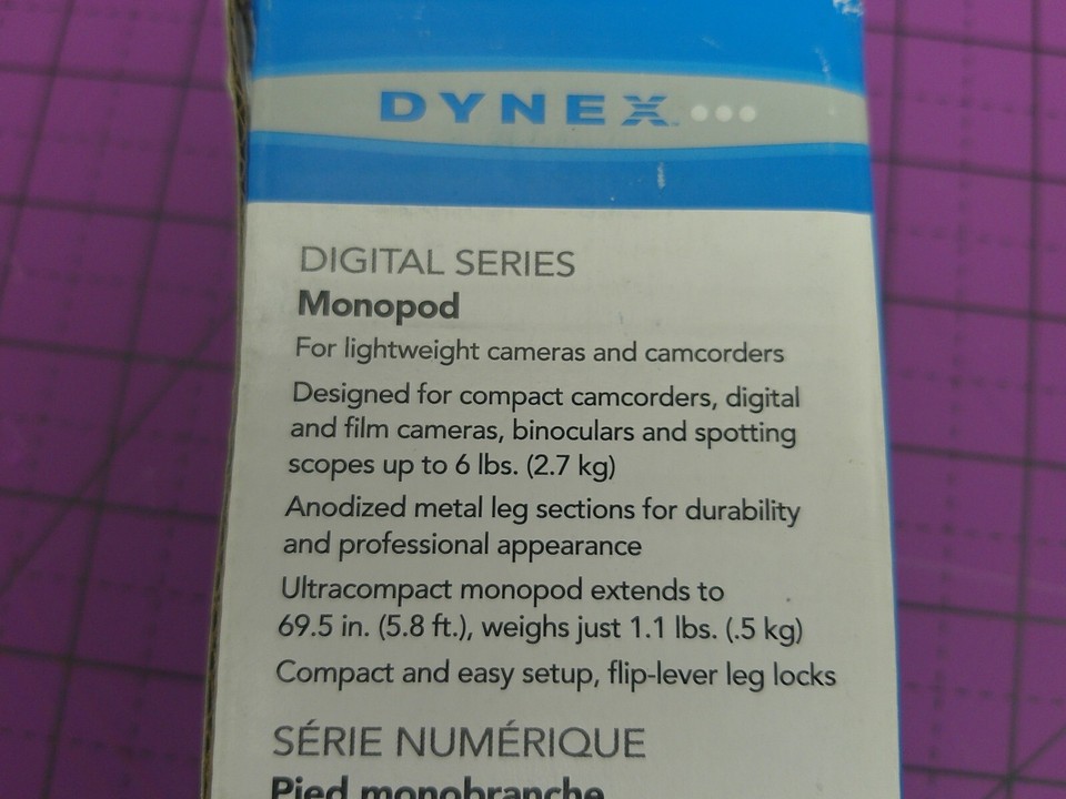 DYNEX DX-SW040 Monopod For Lightweight Cameras & Camcorders Extends To ...