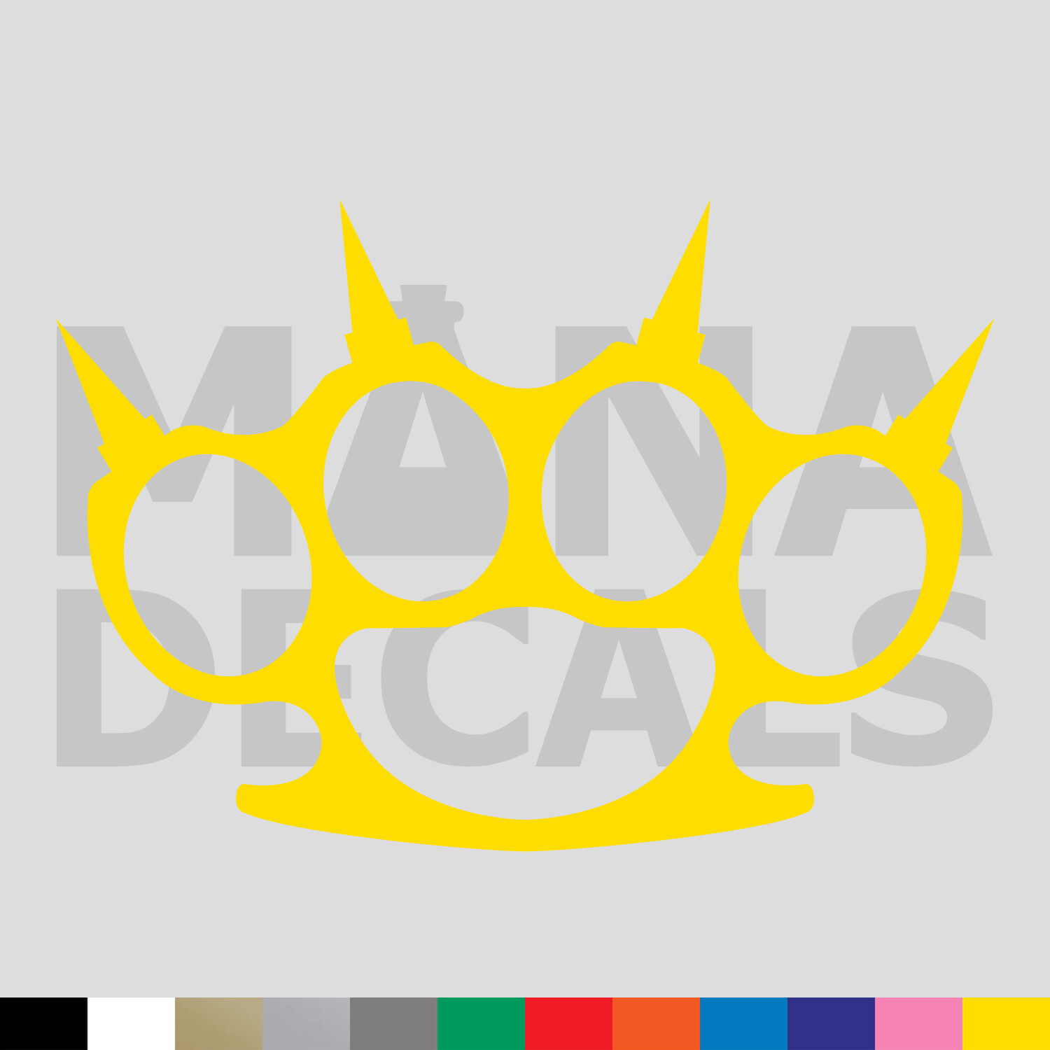 Brass Knuckles Spike Vinyl Die Cut DECAL STICKER - Fighting Boxing ...