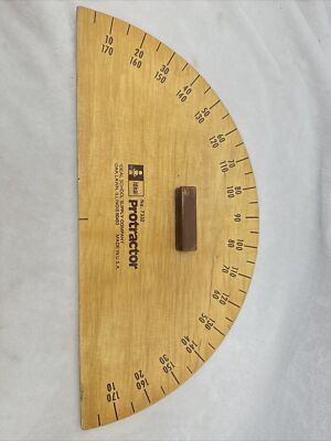 Ideal USA Large Wood Wooden Protractor Blackboard Chalkboard Drafting ...