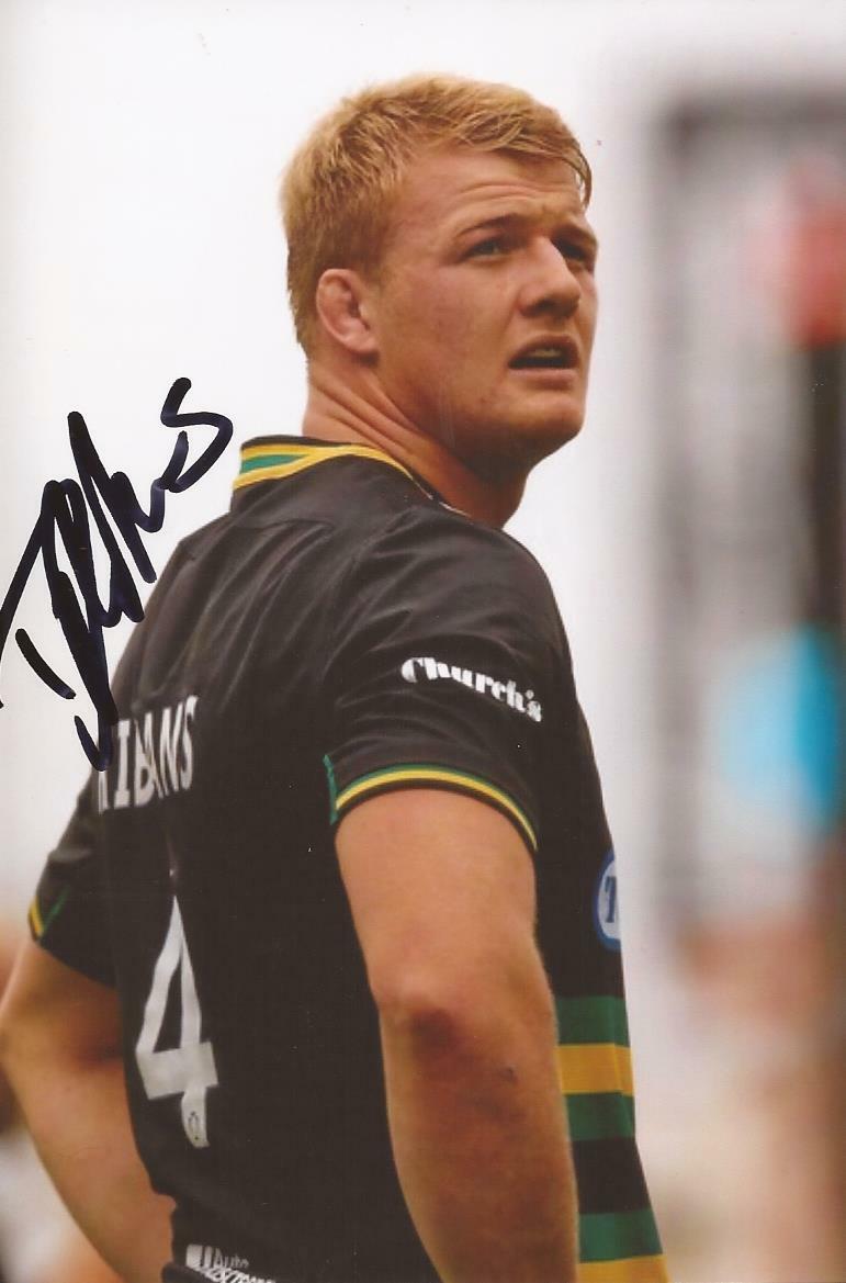 NORTHAMPTON SAINTS RUGBY UNION: DAVID RIBBANS SIGNED 6x4 ACTION PHOTO ...