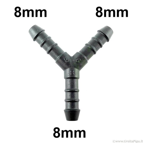 Y-Stück mit Widerhaken 8mm Rohr Fassung Schlauchanschluss Luft ...