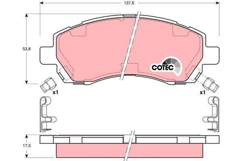 TRW Front Brake Pads GDB3205 fits Subaru Liberty BE, BE5 2.0 AWD (BE5 ...