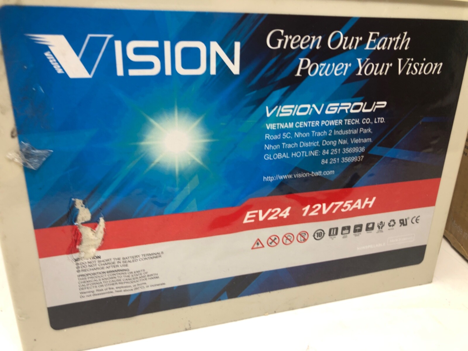 Vision Batt 12V 75Ah Battery EV24 12V75AH Nonspillable | eBay UK