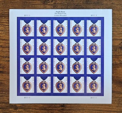 Purple Heart 2019 USPS Combat Wounded NEW Book of 20 Forever Stamps $14 ...
