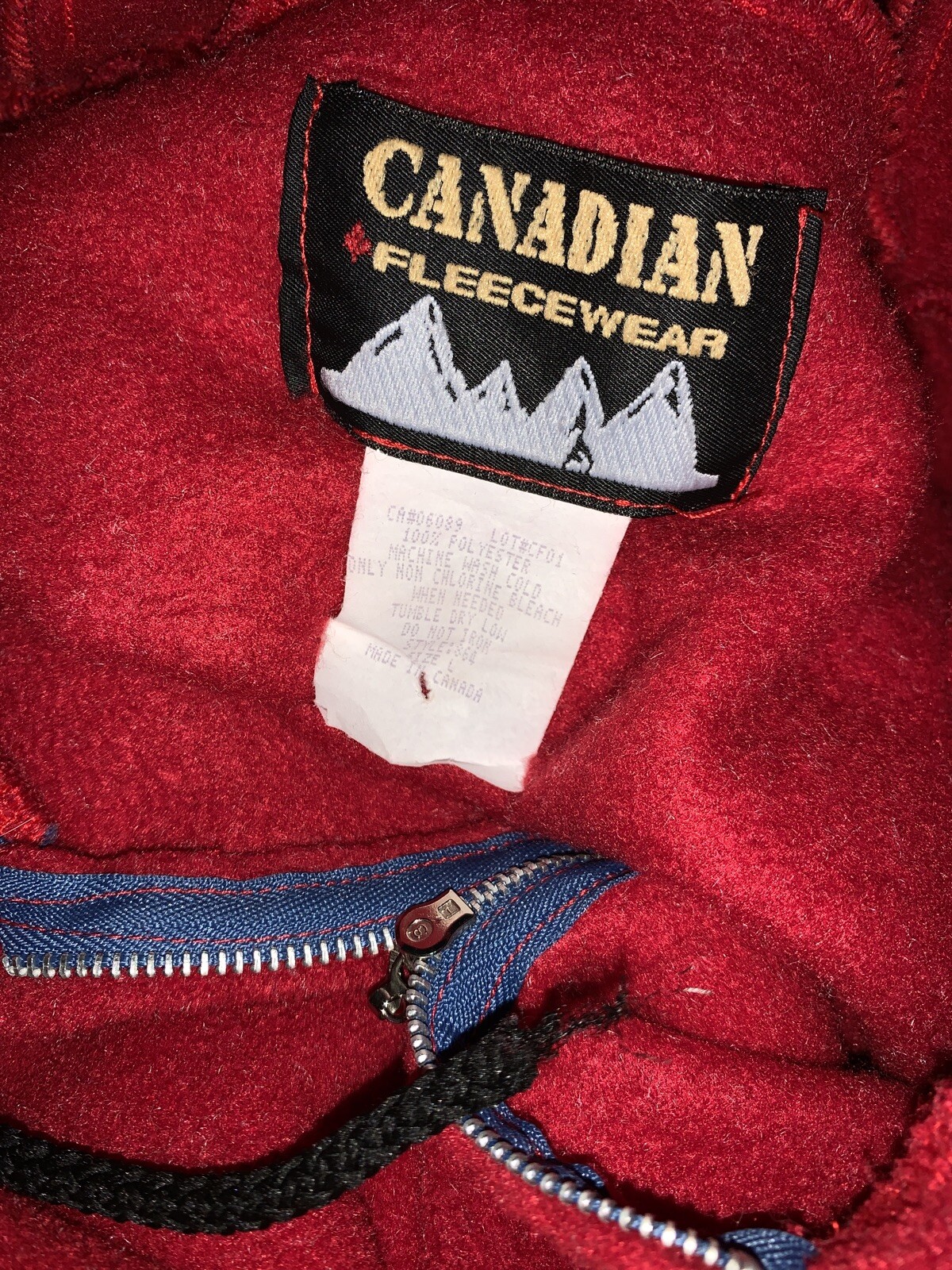 Canadian Fleece Wear Men’s Size L Soft Hoodie Jacket Coat Warm Red ...