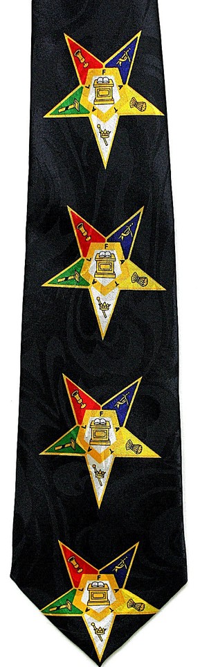 Masonic Stars Mens Neck Tie Masons Necktie Square Compass Freemansons ...