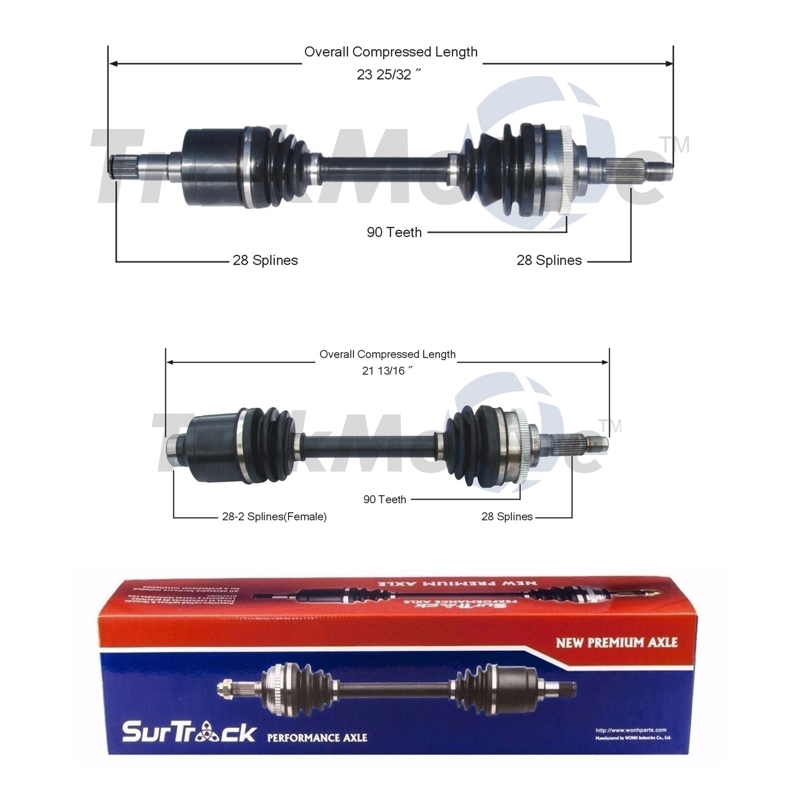 SurTrack Pair Set of 2 Front CV Axle Shafts For Mazda 626 MX-6 Ford ...