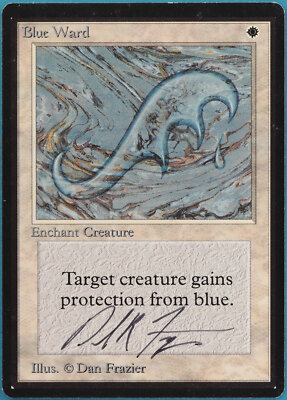 Blue Ward Beta NM White Uncommon SIGNED MAGIC MTG CARD (ID# 312215 ...