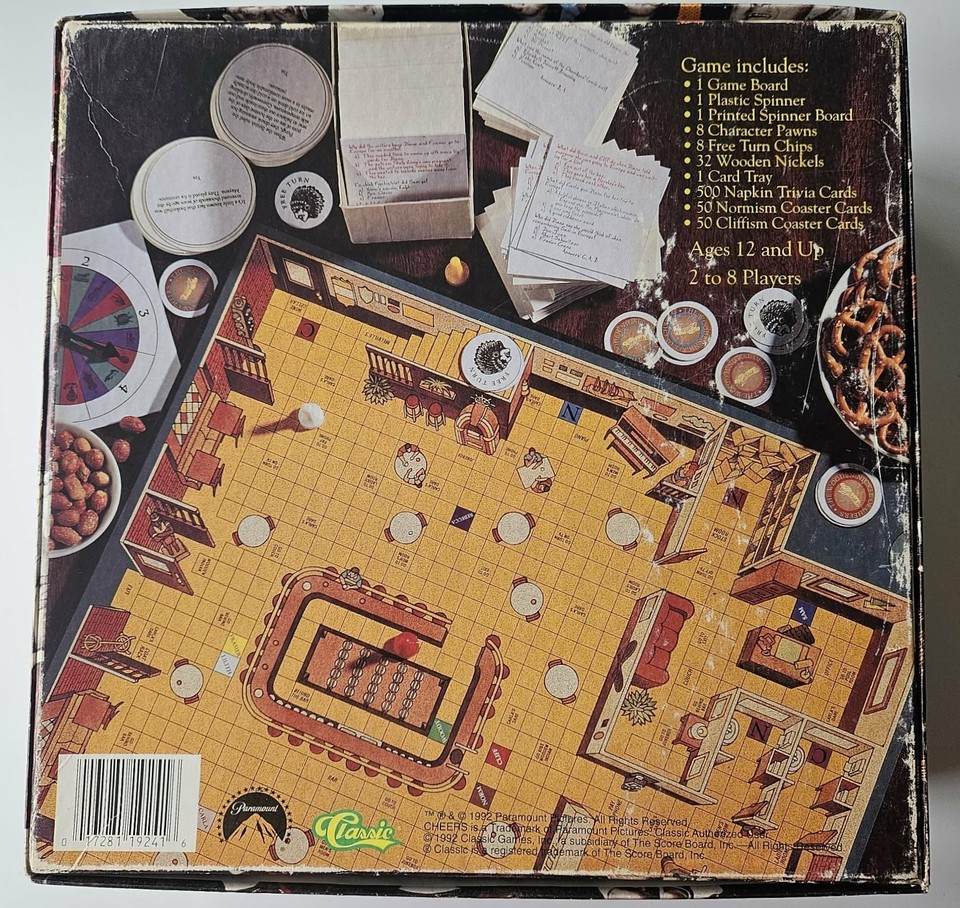 CHEERS Trivia Board Game - TV Show, Vintage, Complete and Great ...