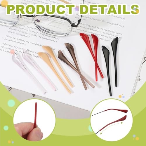 Eye Glass Replacement Temples, Plastic Anti-Slip Eyeglass End Tips ...