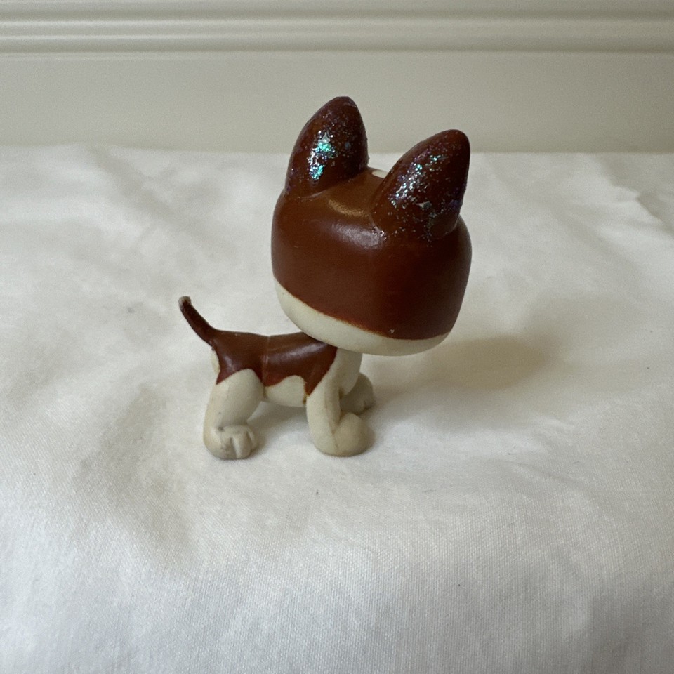Littlest Pet Shop Bull Terrier LPS #154 Brown White Green Eyes | eBay
