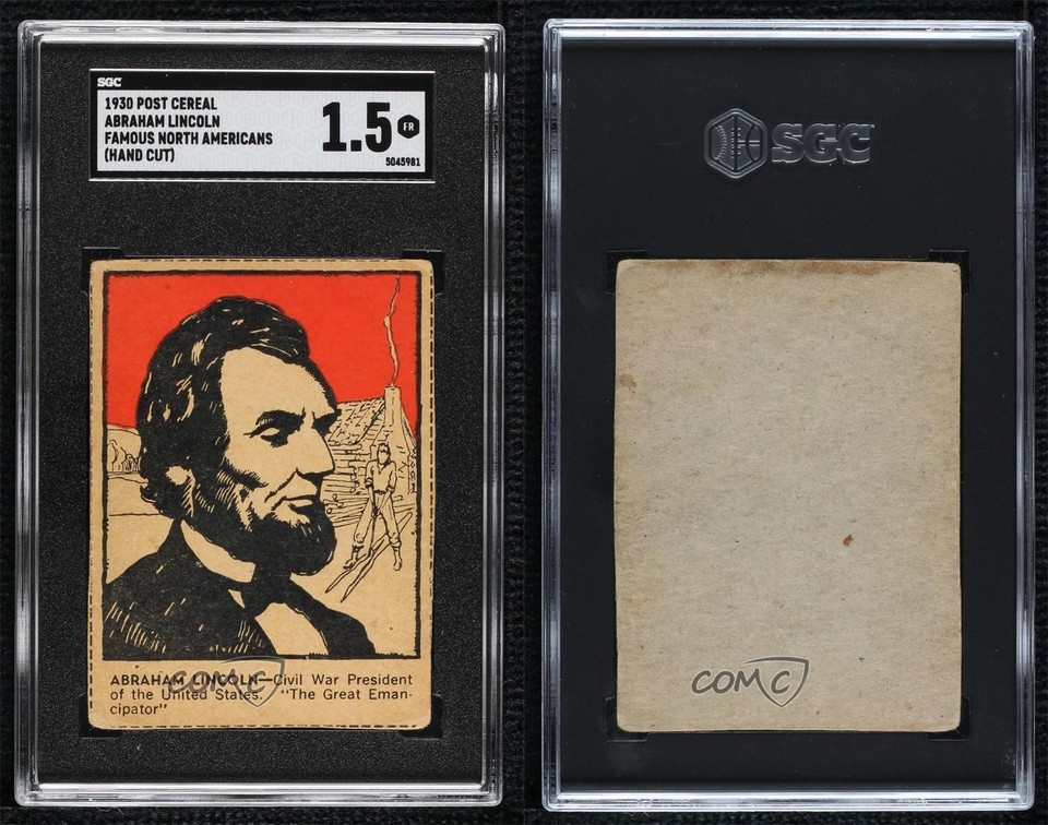 1930s Post Cereal Famous North Americans F278-50 Abraham Lincoln SGC 1. ...