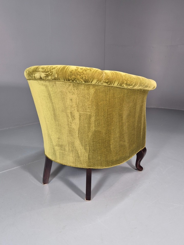 Vintage Art Deco Danish Tub Chair Green Moquette 1940s EB10775 VCLO ...