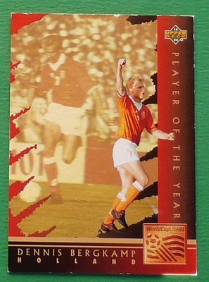RARE FOOTBALL CARD UPPER DECK 1994 USA 94 HOLOGRAMME DENNIS BERGKAMP ...