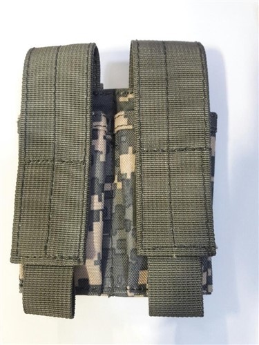 Double MOLLE II"Universal Camo" ACU 9MM/45cal Pistol MAG POUCH,Sgl/Dbl ...