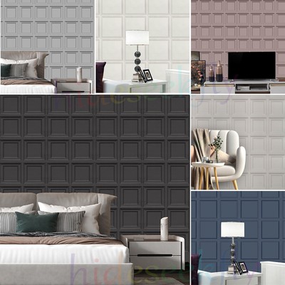 Wood Panel Wallpaper Living Room Realisitc 3D Wood Slat Coving Effect ...