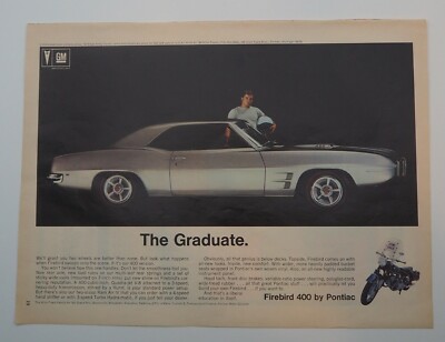 1969 Pontiac Firebird 400 Vintage Advertisement Ad 'The Graduate' | eBay