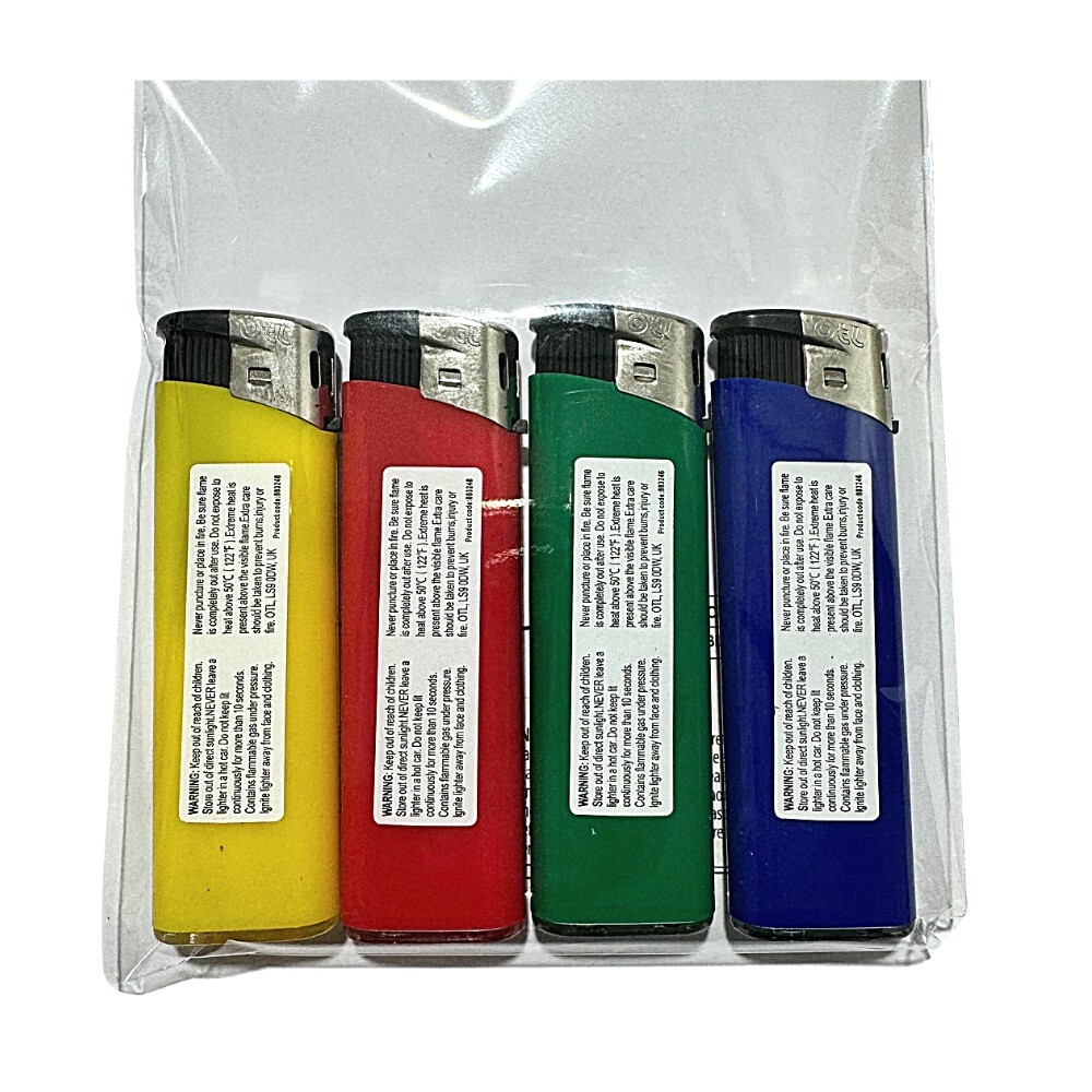 4 x Electronic Lighters Cigarette Gas Lighter Refillable Assorted ...