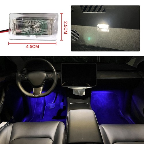 2pcs RGB LED Car Interior Footwell Light Decor For Tesla Model 3 Y 2014 ...