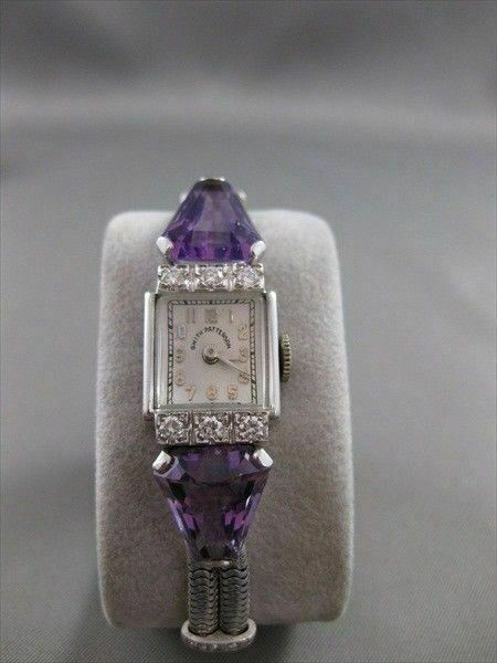 ANTIQUE 4.40CTW OLD MINE DIAMOND AMETHYST PLATINUM SMITH PATTERSON ...